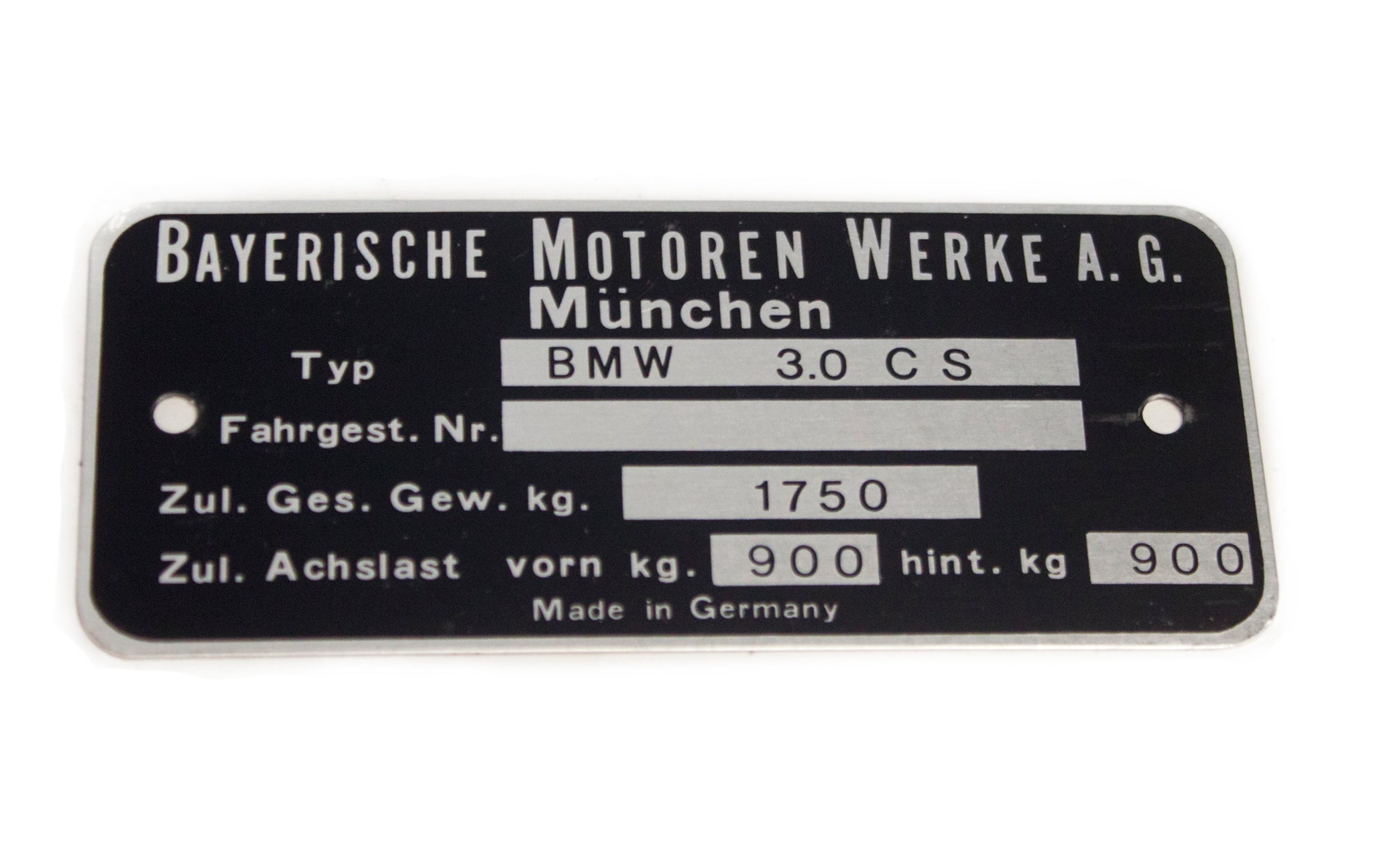 Classic BMW VIN Plates (Stamped) – Coupeking - BMW Restoration Parts ...
